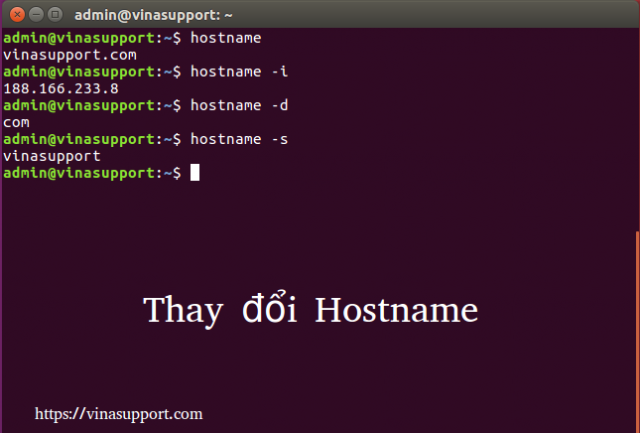 Thay đổi hostname trong Linux Ubuntu/Debian/Centos/Redhat - VinaSupport
