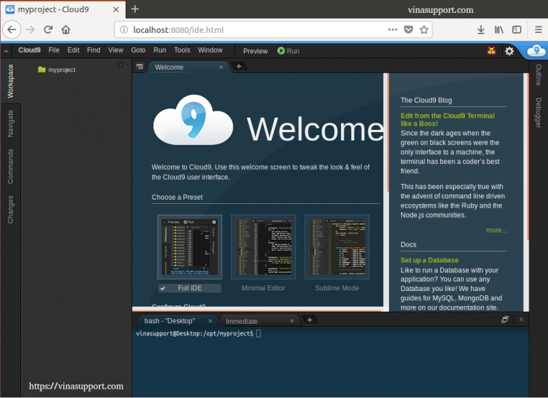 Hướng dẫn cài đặt Cloud9 Web IDE - Công cụ lập trình IDE nền Web