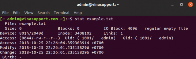Sự khác nhau giữa mtime, ctime và atime trong Linux/Unix - VinaSupport