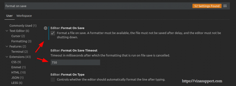 Hướng dẫn format source code trên Visual Studio Code - VinaSupport