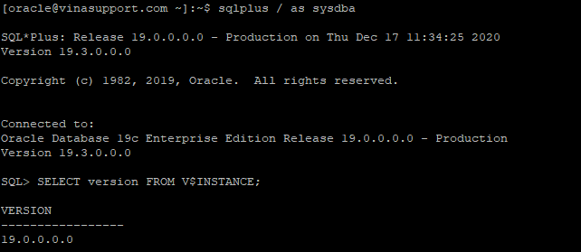 Các câu lệnh command Oracle Database thường dùng - VinaSupport