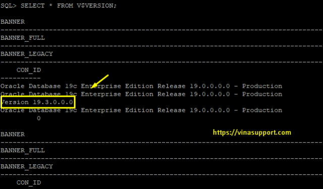 Cách kiểm tra Version của Oracle Database - VinaSupport
