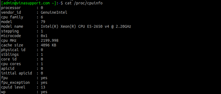 Top 9 lệnh kiểm tra thông số CPU trên Linux - VinaSupport