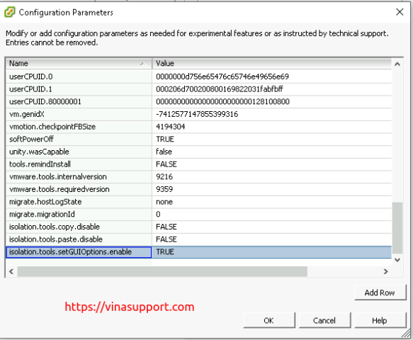 Bật copy/paste trên VMware và Vsphere - VinaSupport