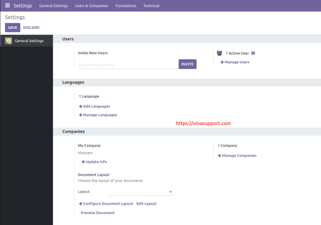 [Odoo] Tạo Setting sử dụng Res Config Settings trong odoo - VinaSupport