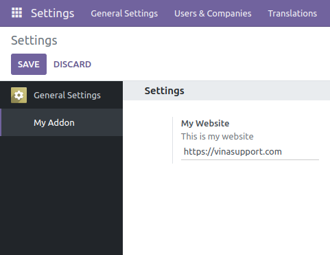 [Odoo] Tạo Setting sử dụng Res Config Settings trong odoo - VinaSupport