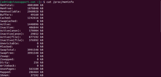 Top 7 lệnh kiểm tra tình trạng bộ nhớ RAM trên Linux - VinaSupport