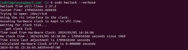 Hướng dẫn sử dụng lệnh hwclock trong Linux - VinaSupport